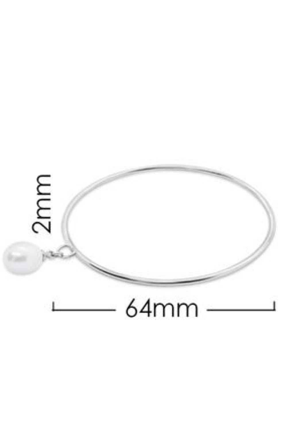 Sterling Silver Bangle With Pearl – Mint Boutique LTD - All Rights Reserved
